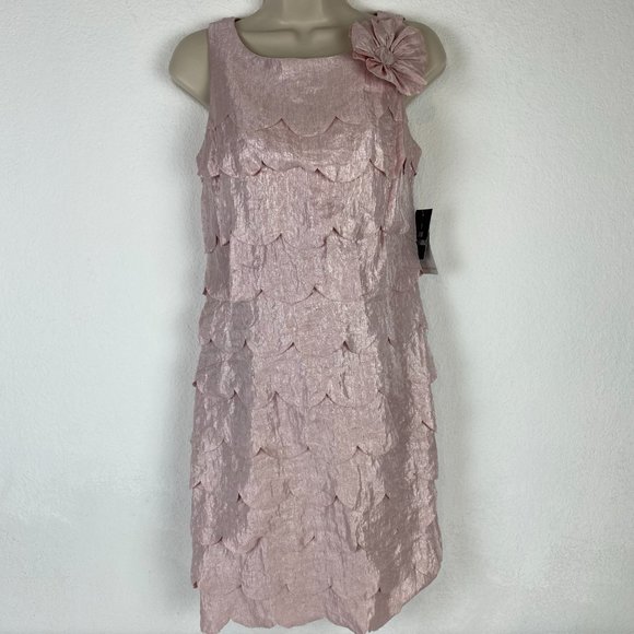 SD Collection | Dresses | Sd Collections Pink Scalloped Evening Dress ...